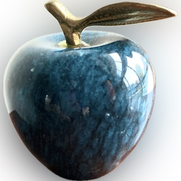 Accents | Vintage Alabaster Marble Stone Apple Paperweight | Poshmark